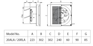 20ALA – KDK Ventilating Fan (Wall-Mount Type, Automatic Shutter Louver ...